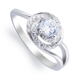 Cheté Sterling Silver & Cubic Zirconia Round Solitaire Ring