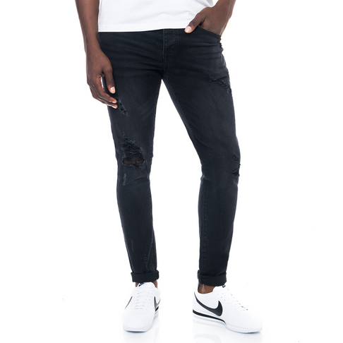 Never Pay Full Price for Redbat Men's Black Distressed Skinny Jeans