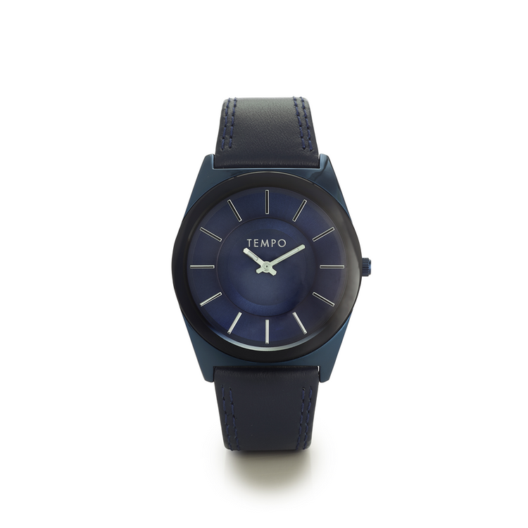 Tempo Men's Blue Leather Watch