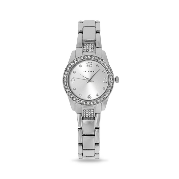 Minx Ladies Silver Tone & Crystal Watch