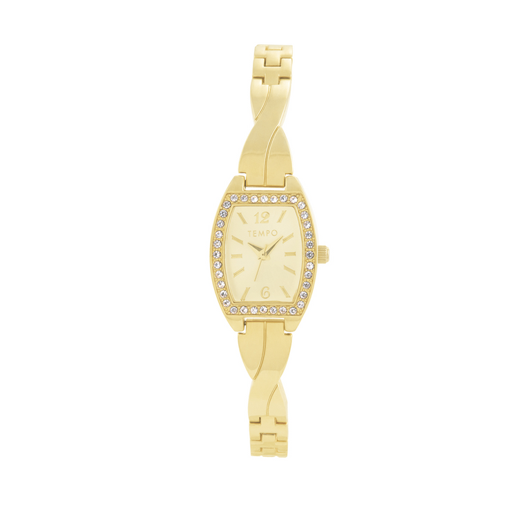 Tempo Women's Gold Plated Watch & Bangle Set