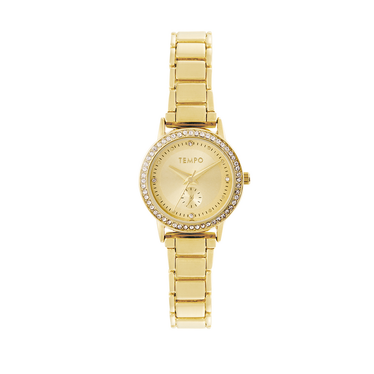 Tempo Women's Gold Plated Bracelet Watch