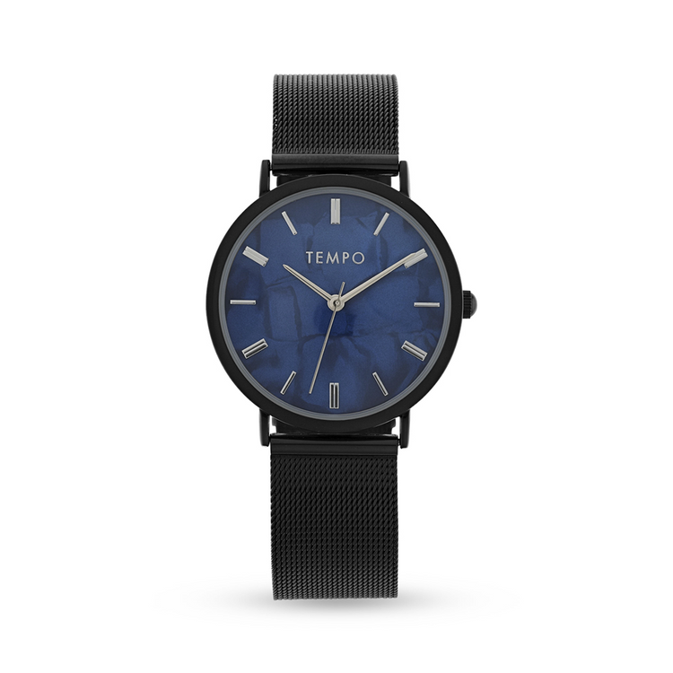Tempo Ladies Blue Mesh Watch with Blue MOP Dial