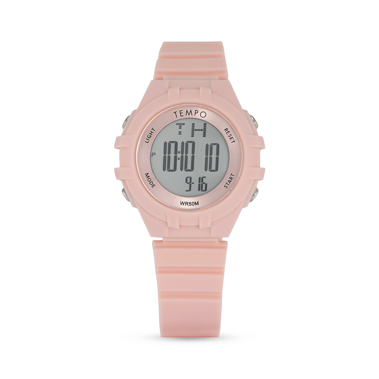 Tempo Kids Pink Silicone Digital Watch
