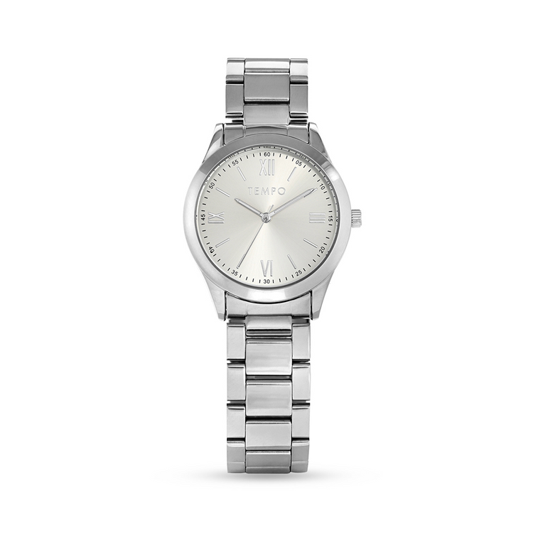 Tempo Men’s Silver Tone Bracelet Watch